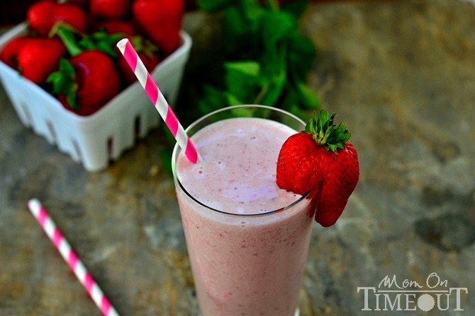 Strawberry Malted Milkshake Recipe | MomOnTimeout.com