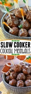 Slow Cooker Cocktail Meatballs - Mom On Timeout