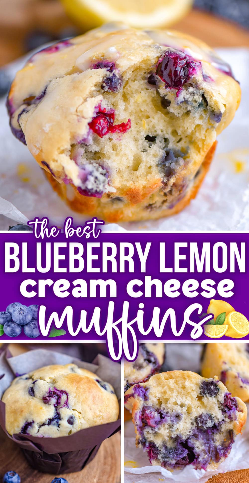 Blueberry Lemon Cream Cheese Muffins - Mom On Timeout