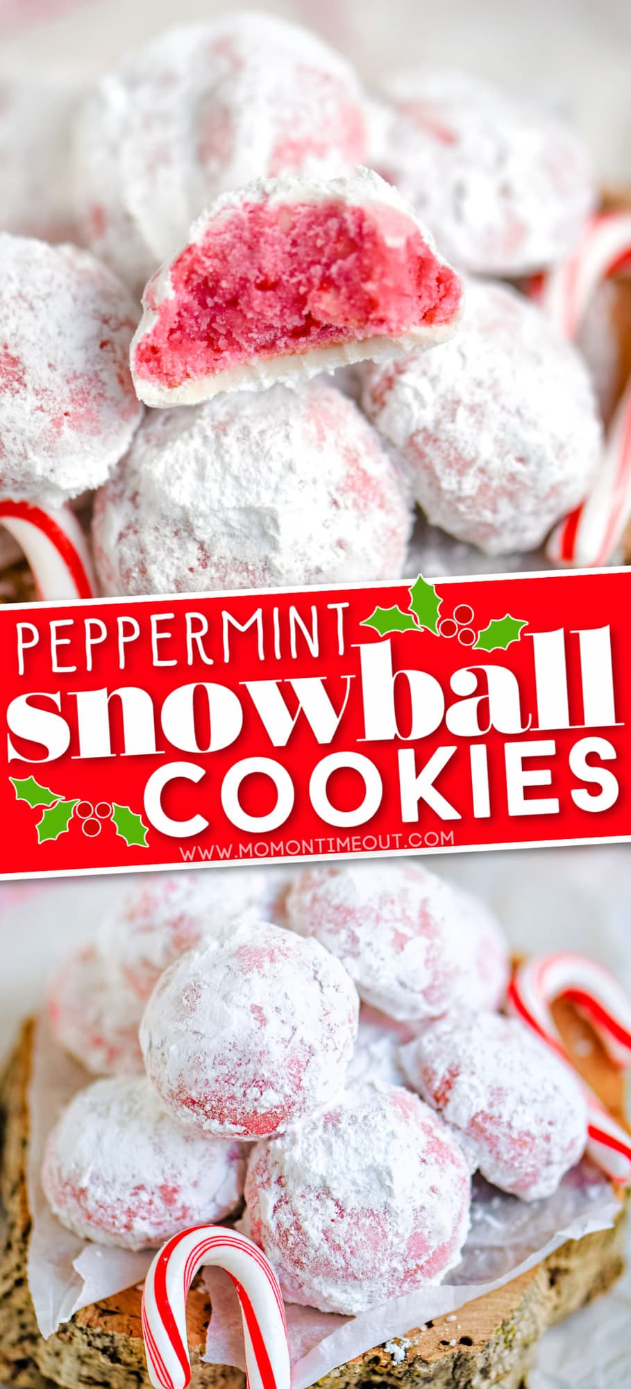 Peppermint Snowball Cookies - Mom On Timeout