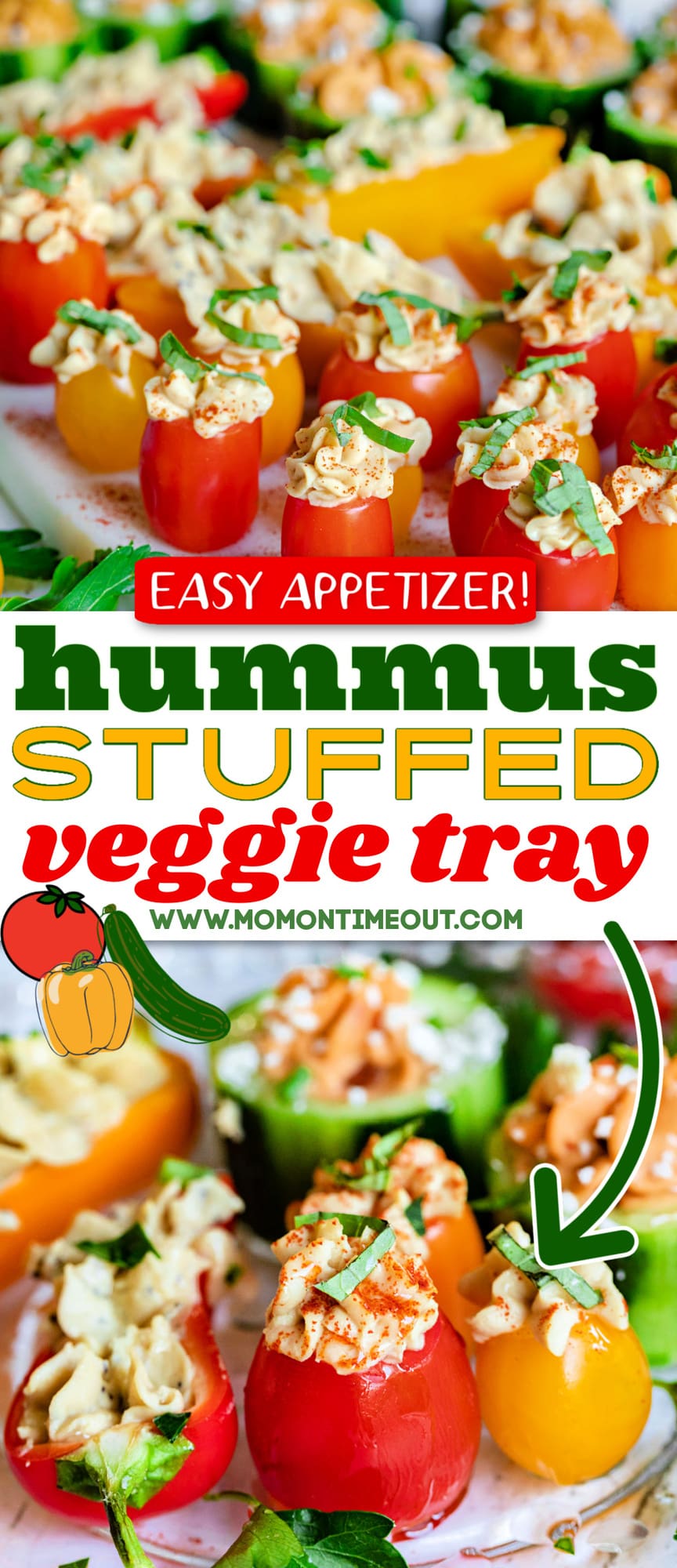 Hummus Stuffed Veggie Tray - Mom On Timeout
