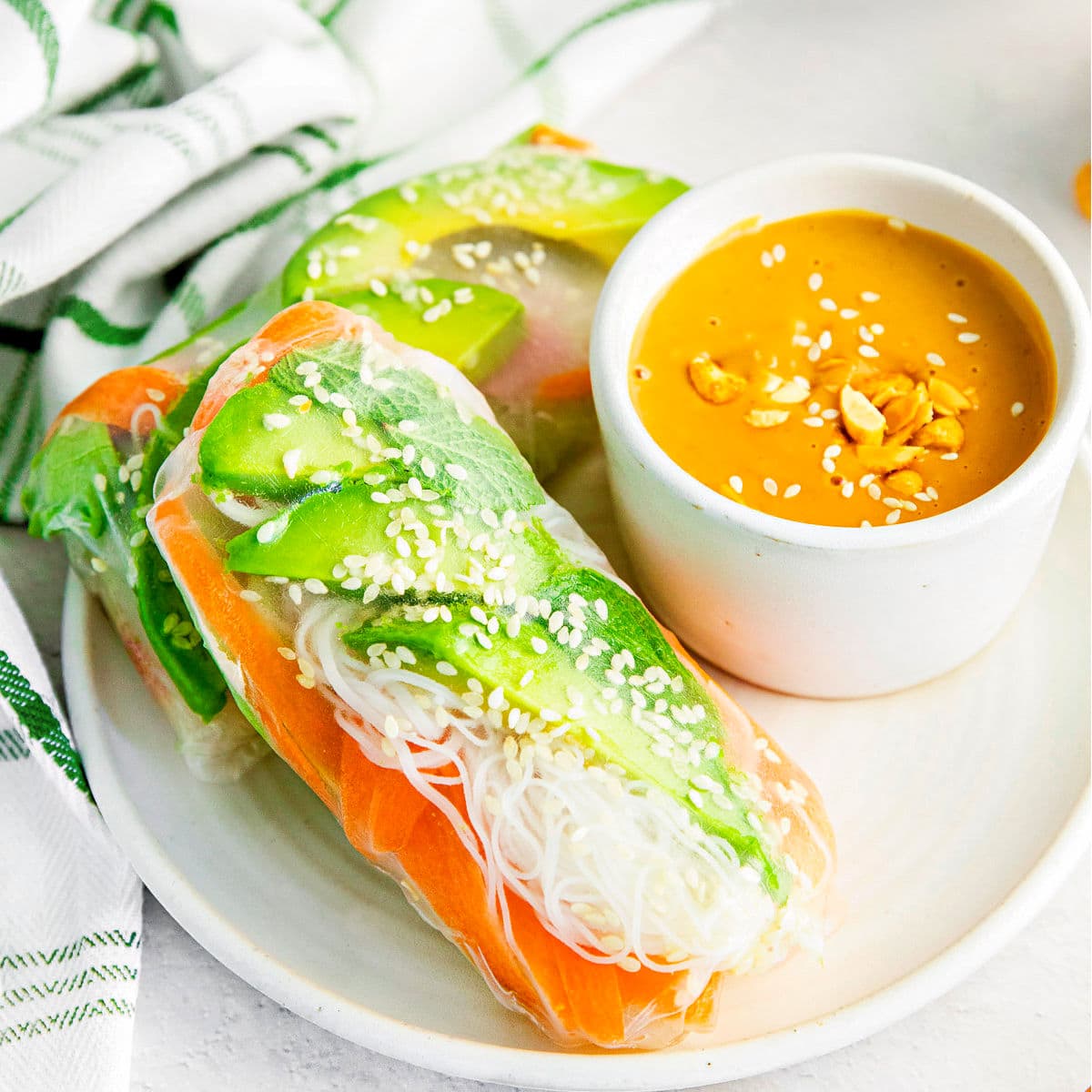 Fresh Spring Rolls (Summer Rolls) with Peanut Sauce | Mom On Timeout