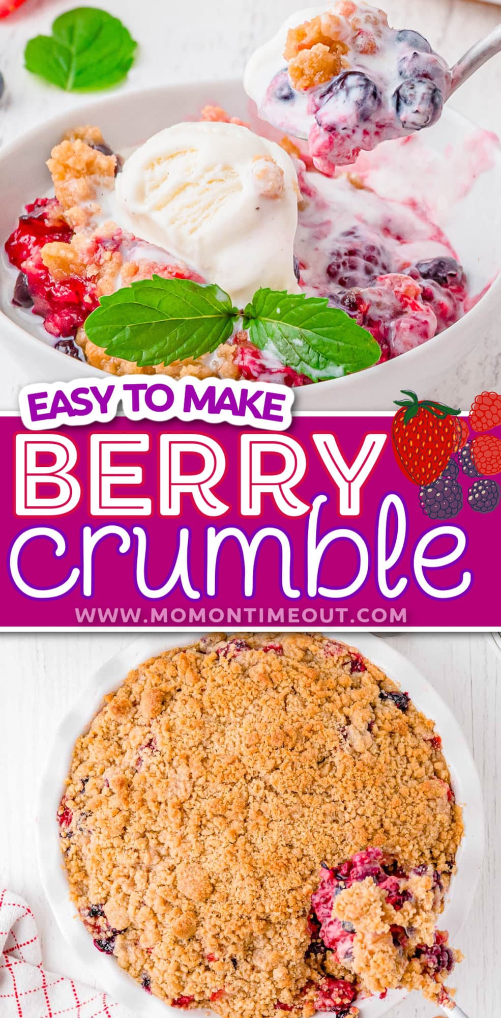 Berry Crumble Recipe (Use fresh or frozen berries!) - Mom On Timeout