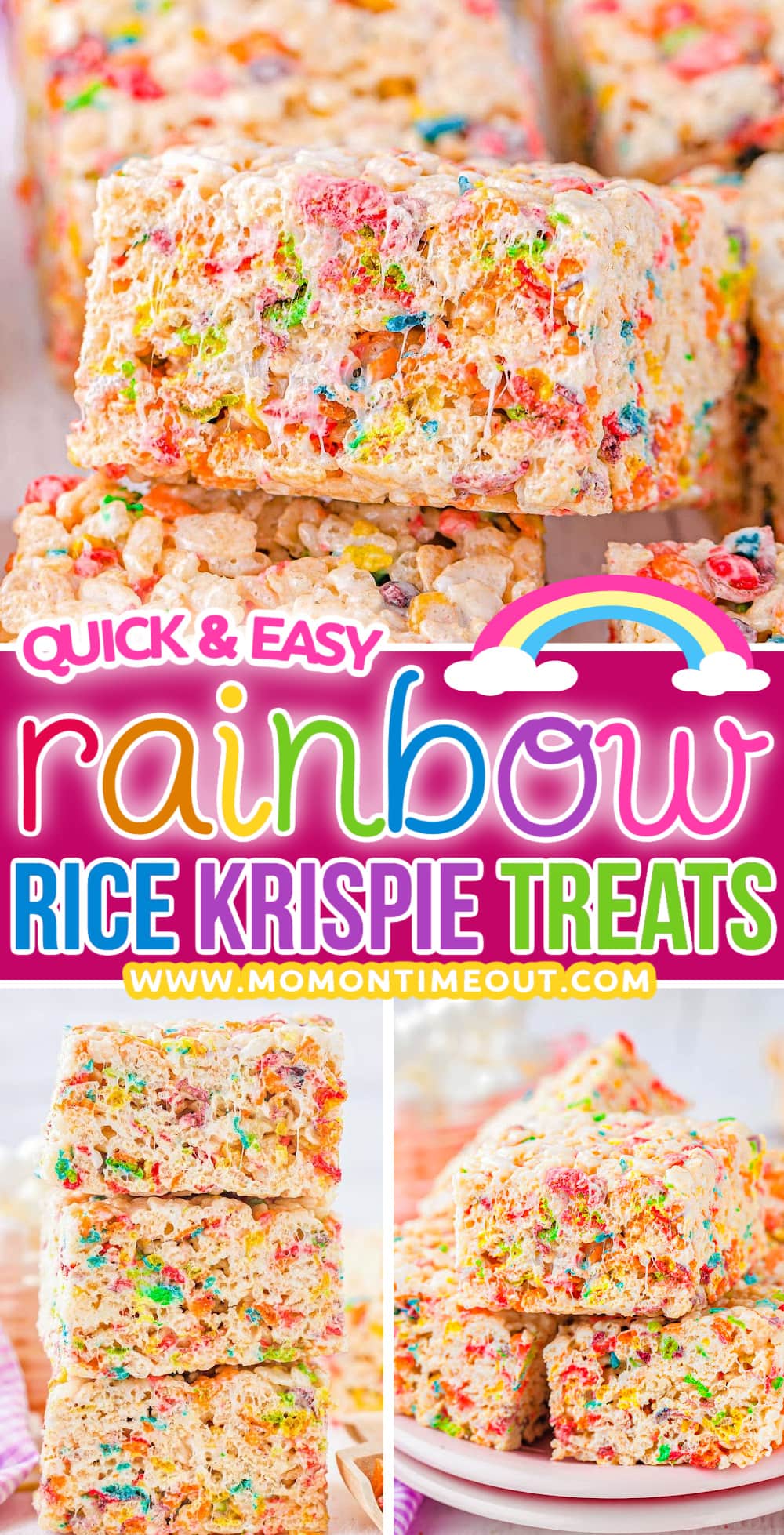Rainbow Rice Krispie Treats 🌈 - Mom On Timeout