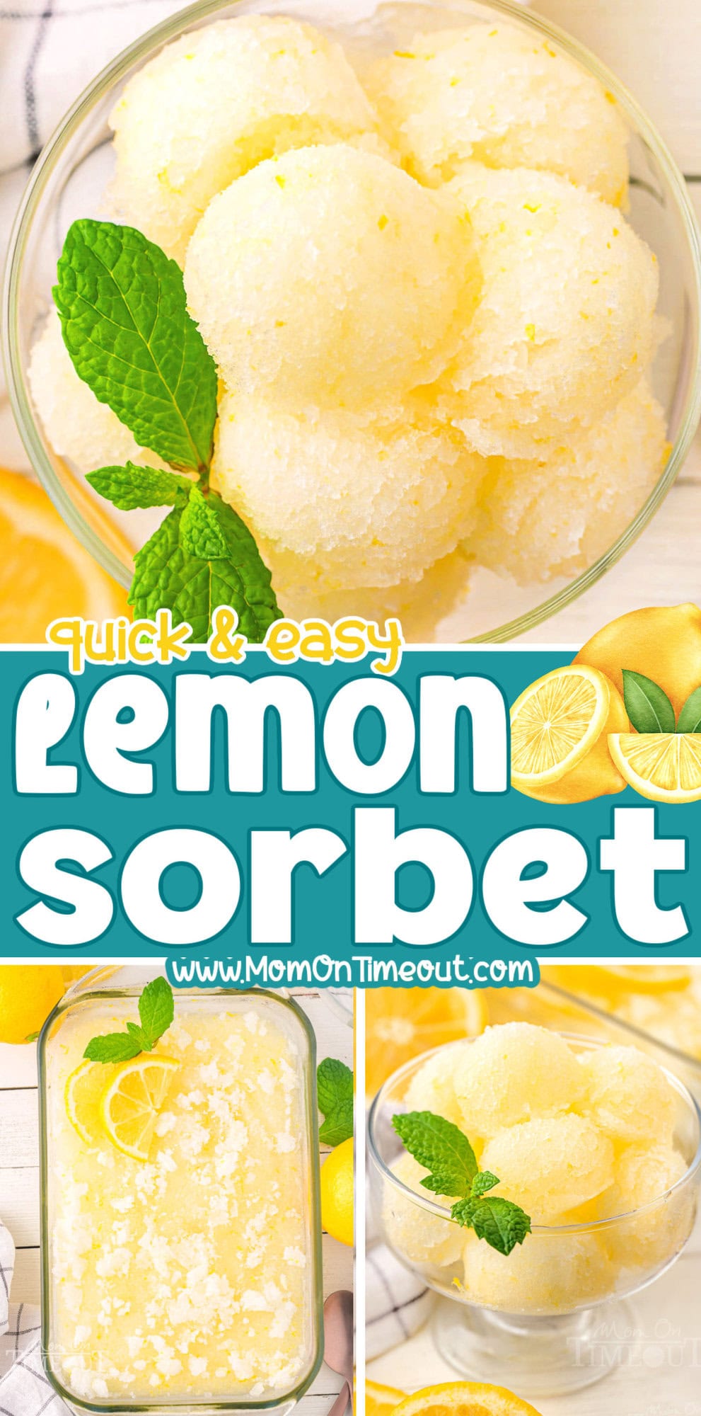 Lemon Sorbet Recipe 🍋 - Mom On Timeout