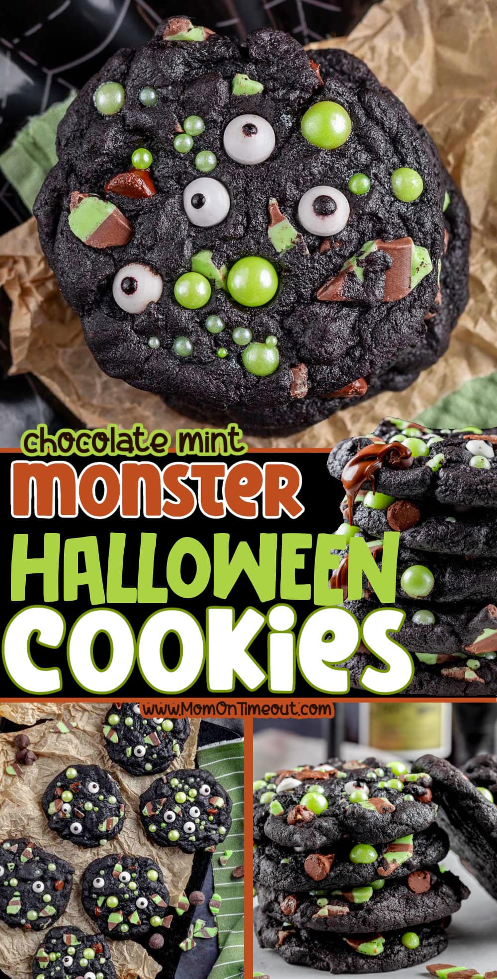 Mint Chocolate Chip Monster Halloween Cookies - Mom On Timeout